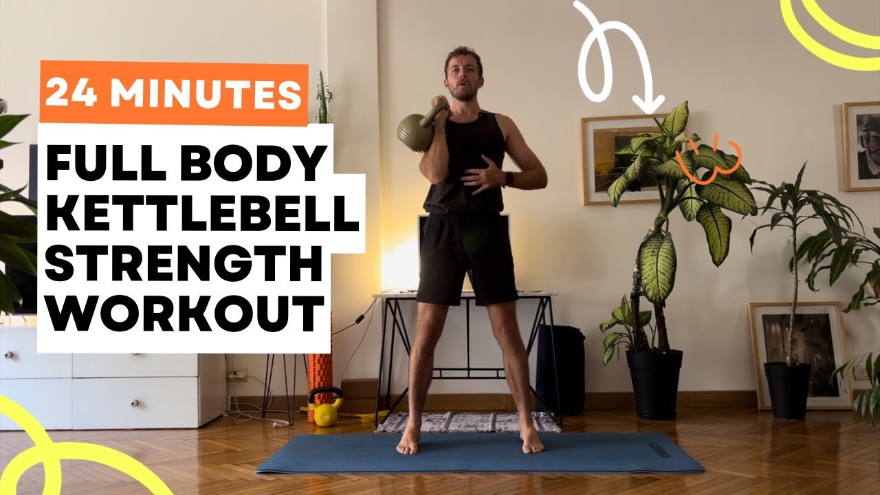 24 MIN FULL BODY KETTLEBELL WORKOUT At Home (Freddie's Fit Club) - YouTube
