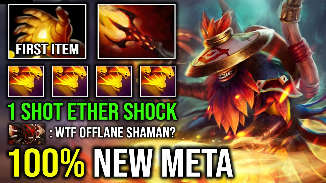 7.35 NEW META Shadow Shaman Offlane First Item Midas Max Dagon 1 Shot Ether Shock Dota 2 - YouTube