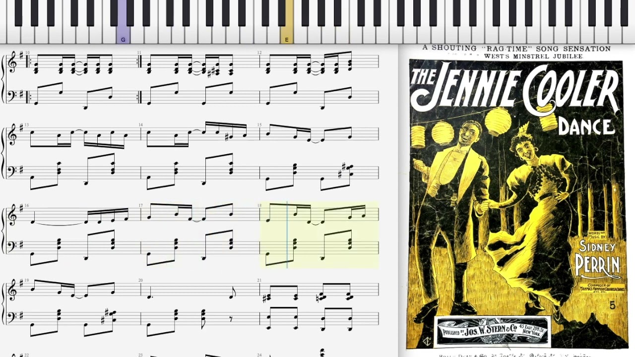 The Jennie Cooler Dance by Sidney Perrin (1898, Ragtime piano) - YouTube