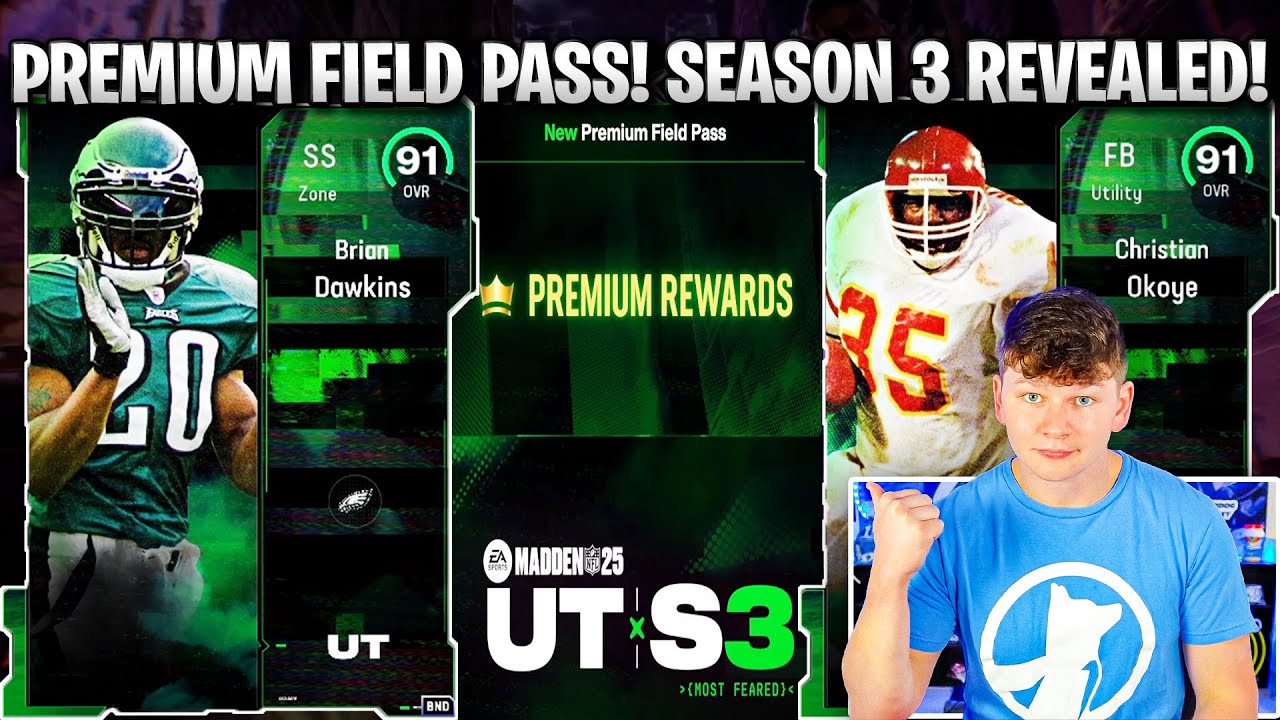 PREMIUM FIELD PASS! ALL SEASON 3 REWARDS REVEALED! 91 DAWKINS, OKOYE ...