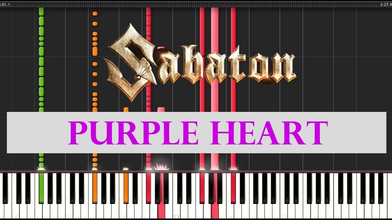 Sabaton - Purple Hearts (Piano Sheet Tutorial Synthesia Band Score ...