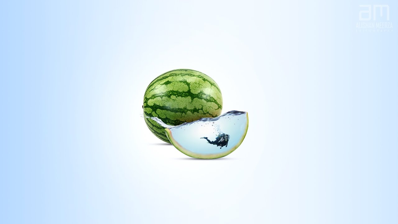 New Photoshop Tutorial | Photo Manipulation | Watermelon & Water Splash ...