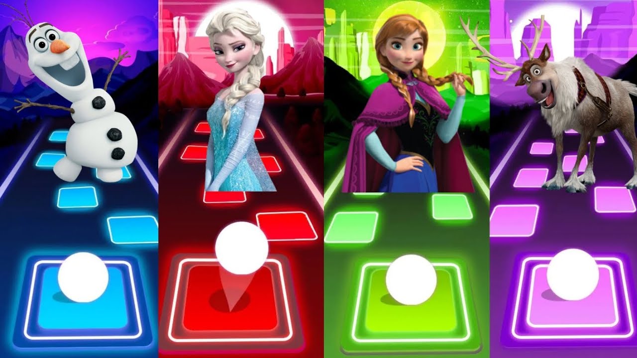 Frozen - Olaf vs Elsa vs Anna vs Sven | Tiles Hop - YouTube