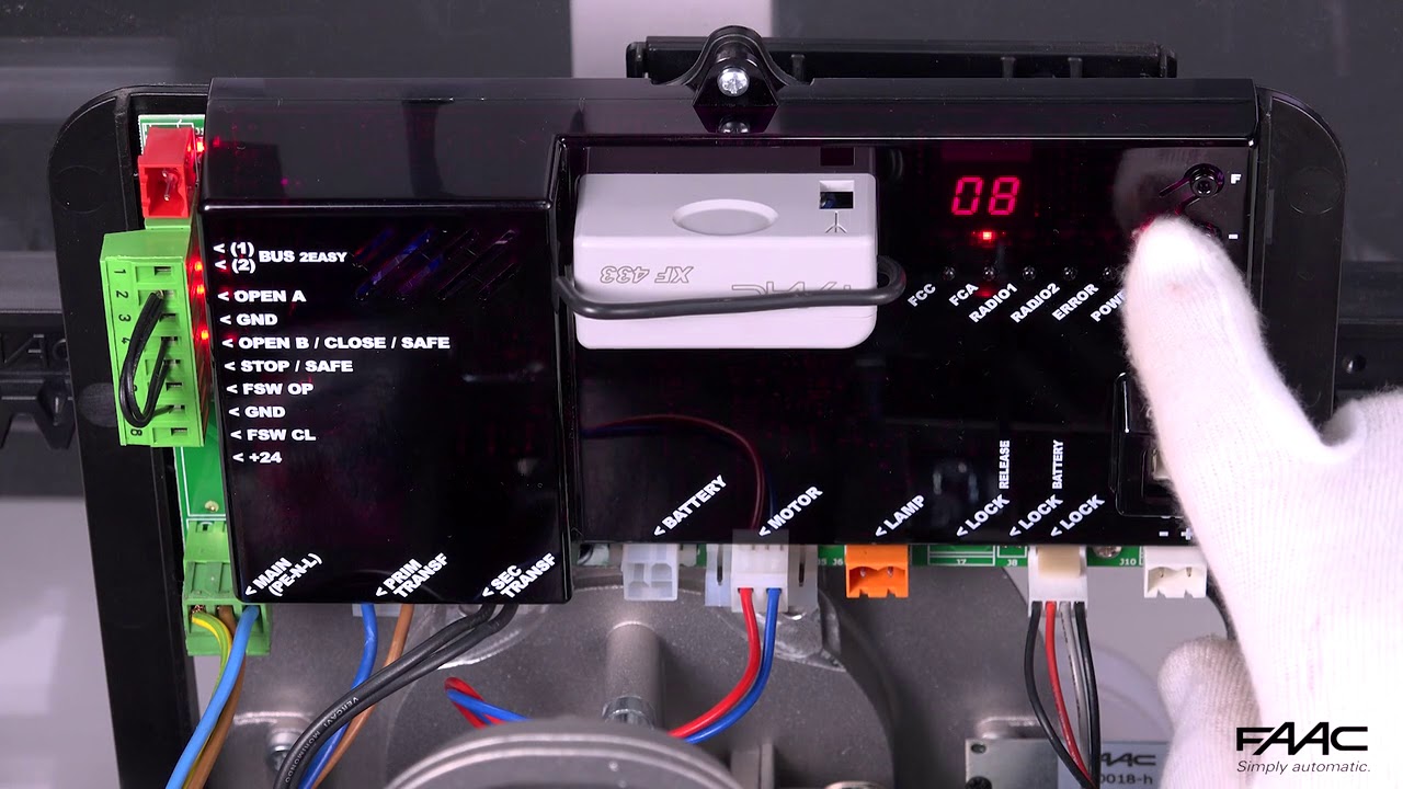 APPAREILLAGE ELECTRONIQUE - E721 - FAAC - Programmation Paramètres de Base - MotorisationPlus ...