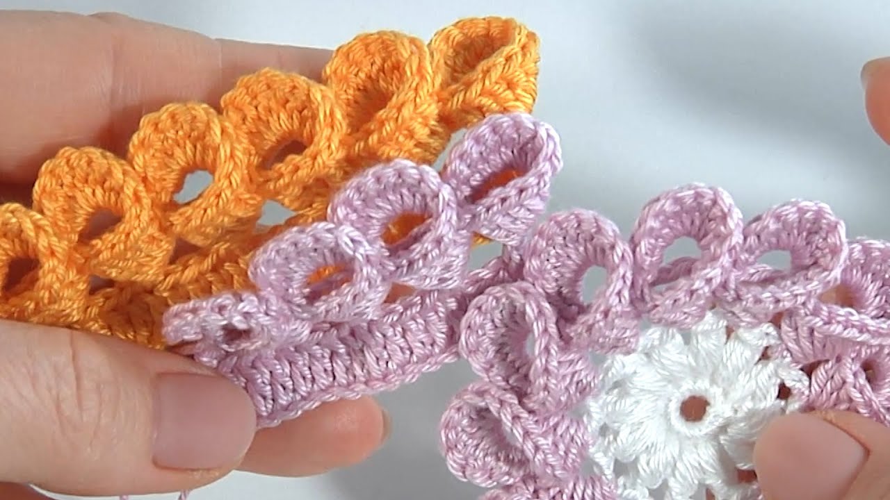 Interesting and Beautiful!!! Cute CROCHET Trim/Amazing 3D Trim Crochet ...