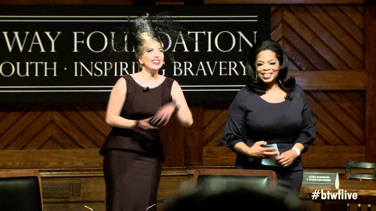 Oprah Introduces Lady Gaga at the BTWF Launch at Harvard - YouTube