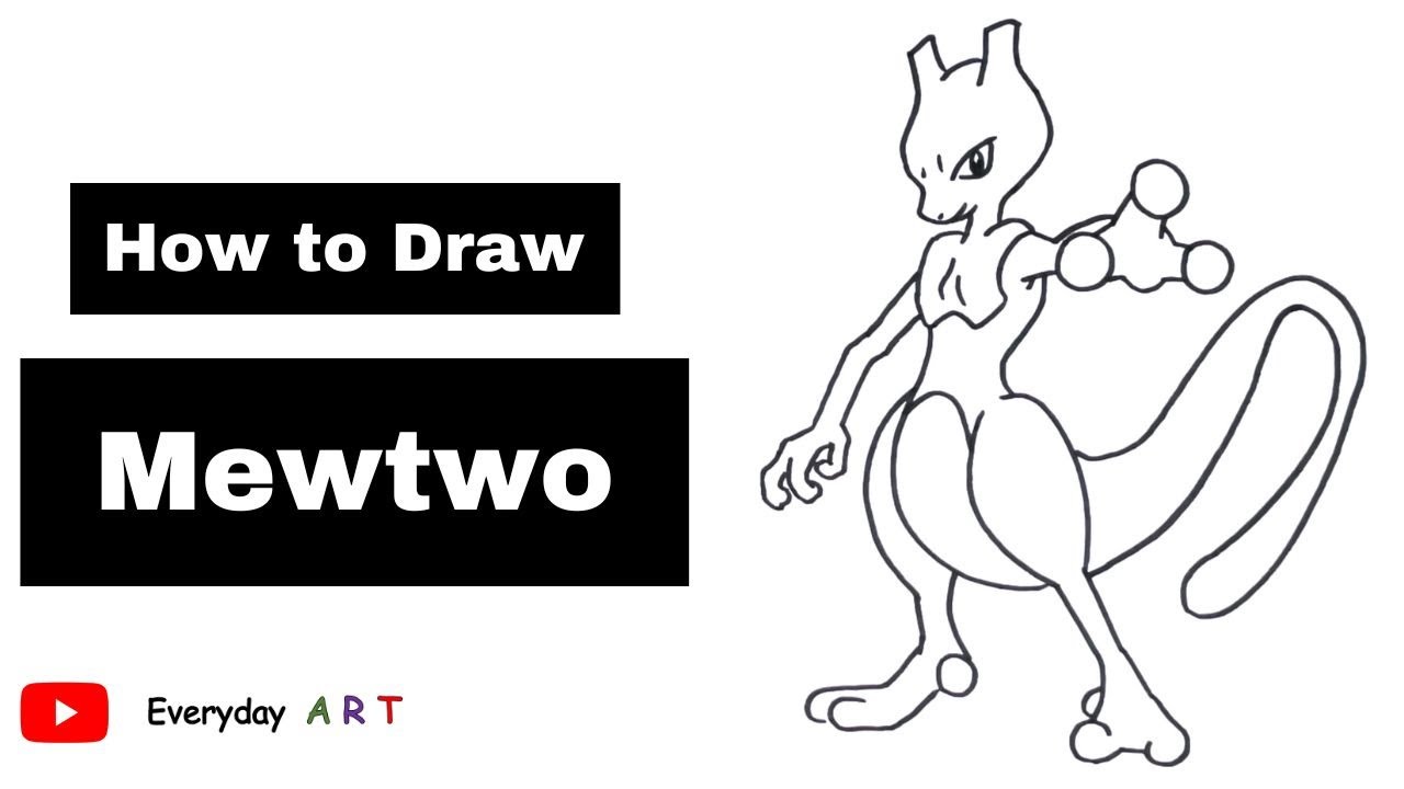 Art 144 - How to Draw Mewtwo for Kids - Easy and Simple Pokemon 2023 ...