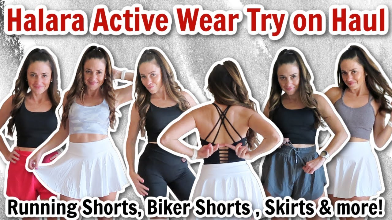 HALARA ACTIVE WEAR TRY ON HAUL | Running Shorts, Biker Shorts, Skirt ...