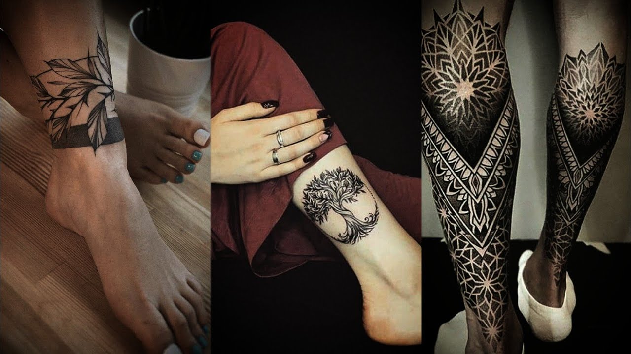women lower leg tattoos || women cute tattoos | tattoos ideas - YouTube