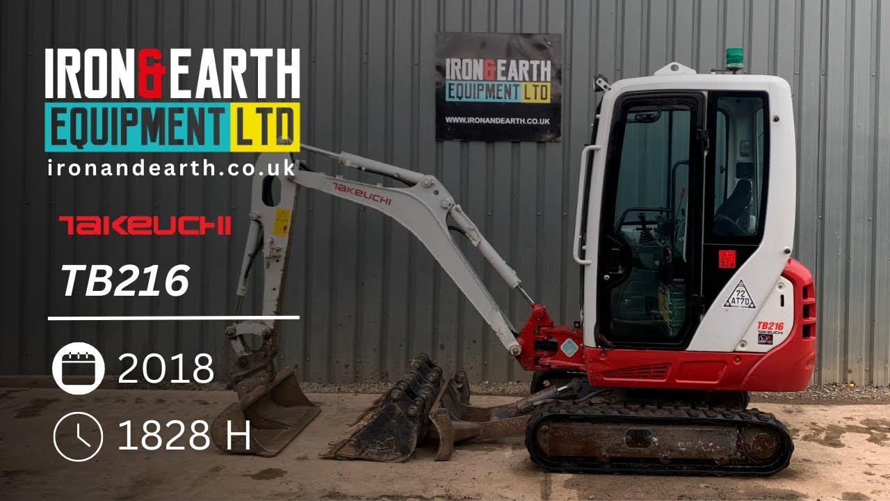 2018 Takeuchi TB216 1.6 Tonne Excavator - YouTube