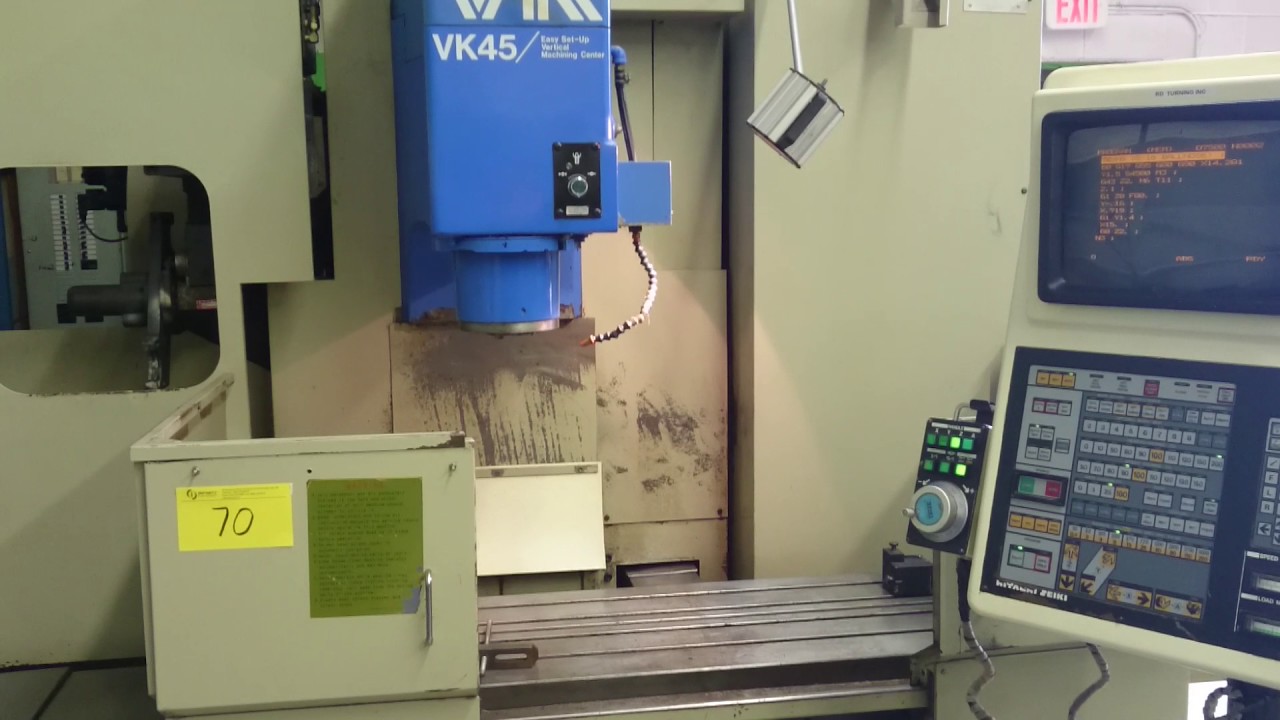 Hitachi Seiki VK45 CNC Vertical Machining Center - YouTube