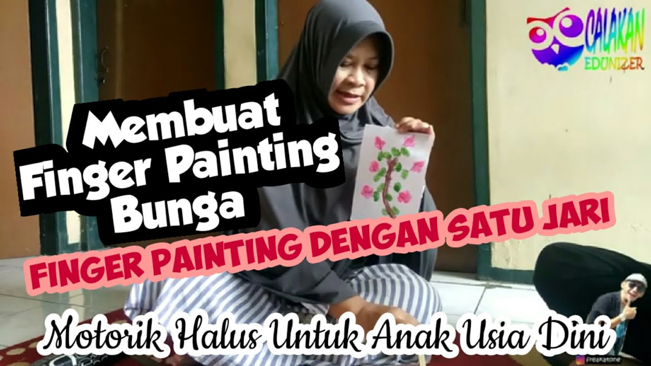 Membuat Finger Painting Bunga dengan Satu Jari, Motorik Halus Untuk ...