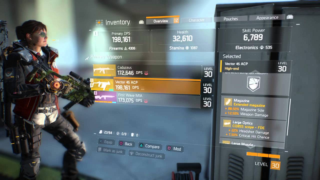 Tom Clancy's The Division™ Vector 45 ACP Great Roll - YouTube