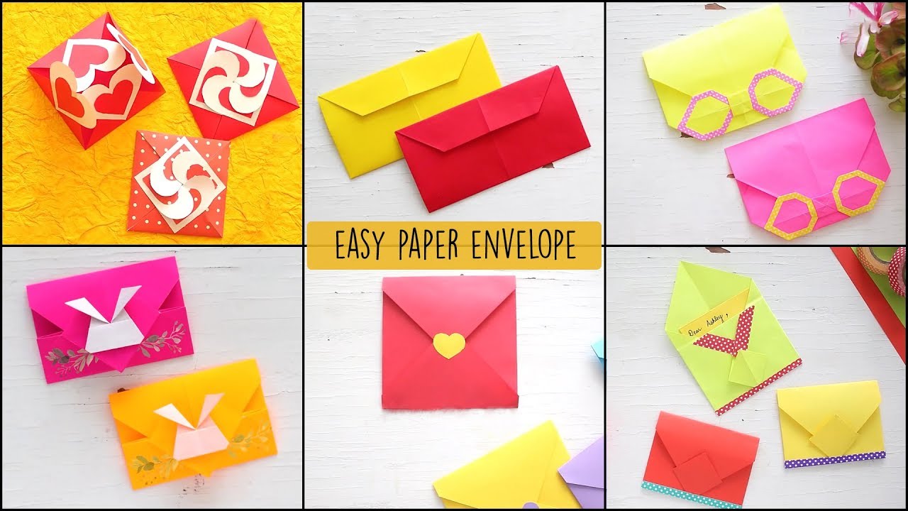 6 Easy DIY Paper Envelopes | Paper Craft | Ventuno art - YouTube