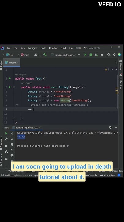 String Comparison In Java Or Equals Shorts Shortsvideo Shortindia Programming