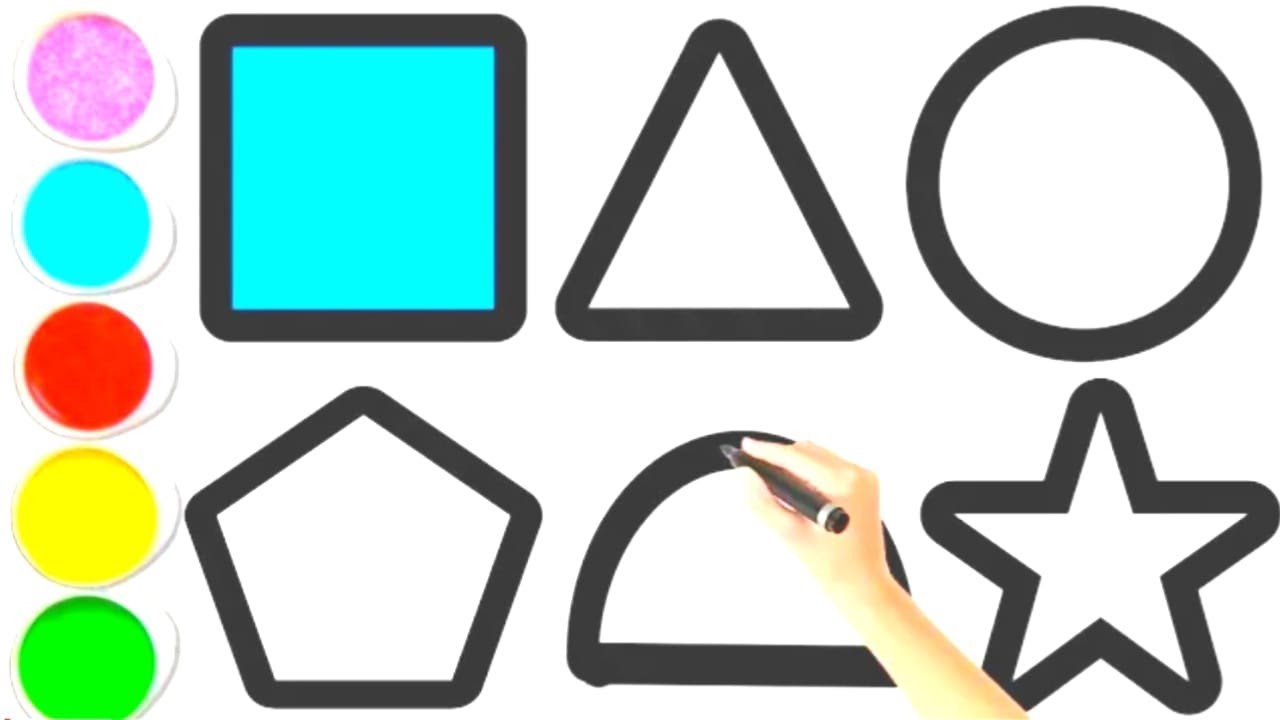 Easy draw and colors shapes, educational video for kids|Alphabet rhymes ...