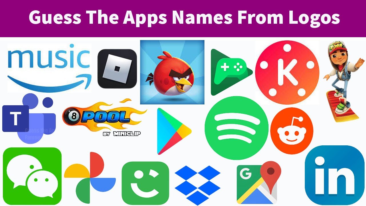 Guess the App Name From Logo | Guess The Logo In 5 Seconds | 50 Famous ...