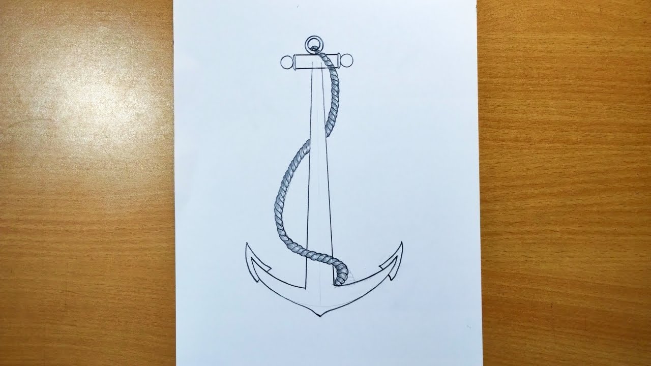 how to draw an anchor || step by step how to draw an anchor || anchor ...