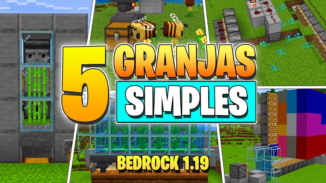 Minecraft Bedrock: 5 GRANJAS SIMPLES 1.19 🔥 #22 - YouTube