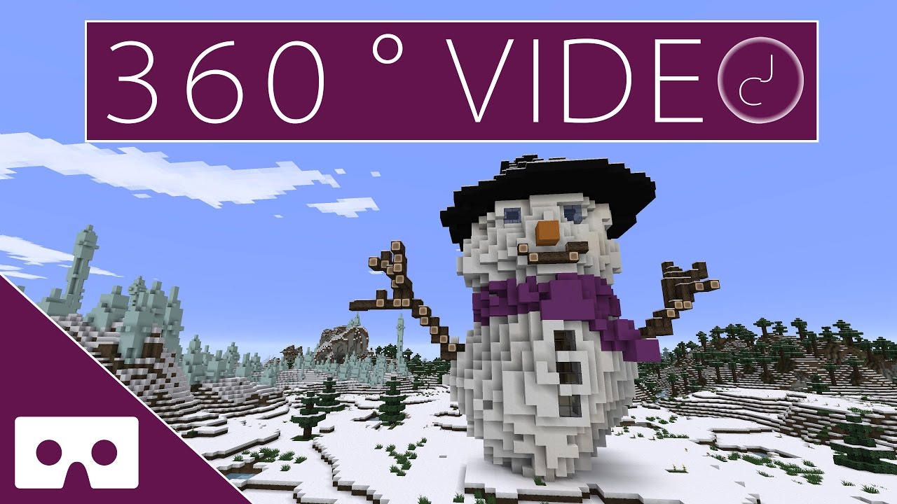 Minecraft Snowman House 360° VR Timelapse - YouTube