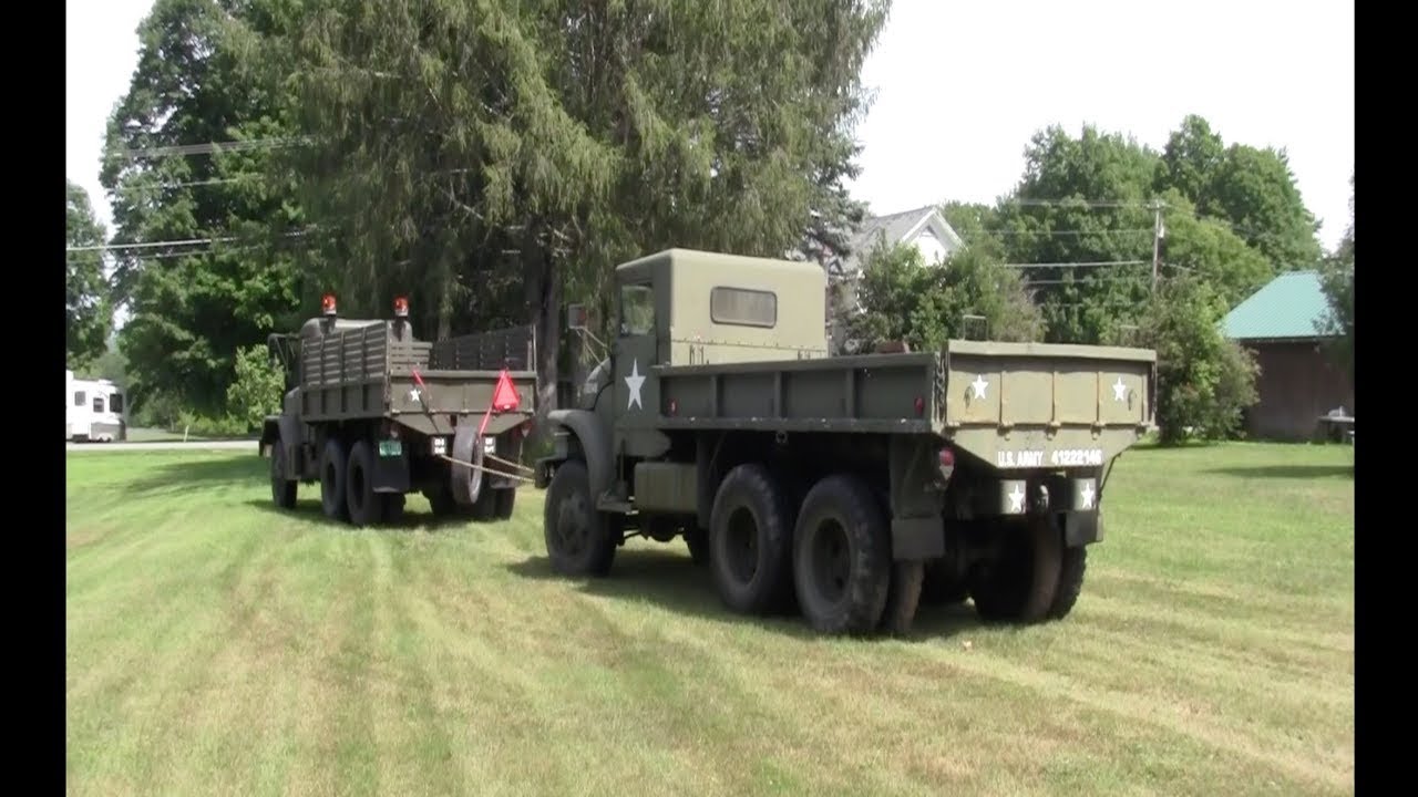Towing My GMC M-211 With My REO M-35 - YouTube