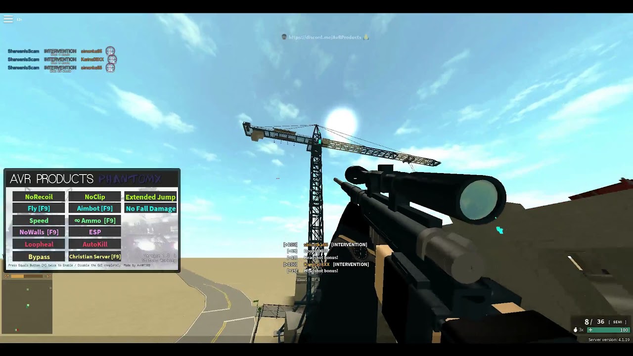 ROBLOX AVR PHANTOM X GUI AIMBOT / AUTOKILL / FLY AND MORE - YouTube