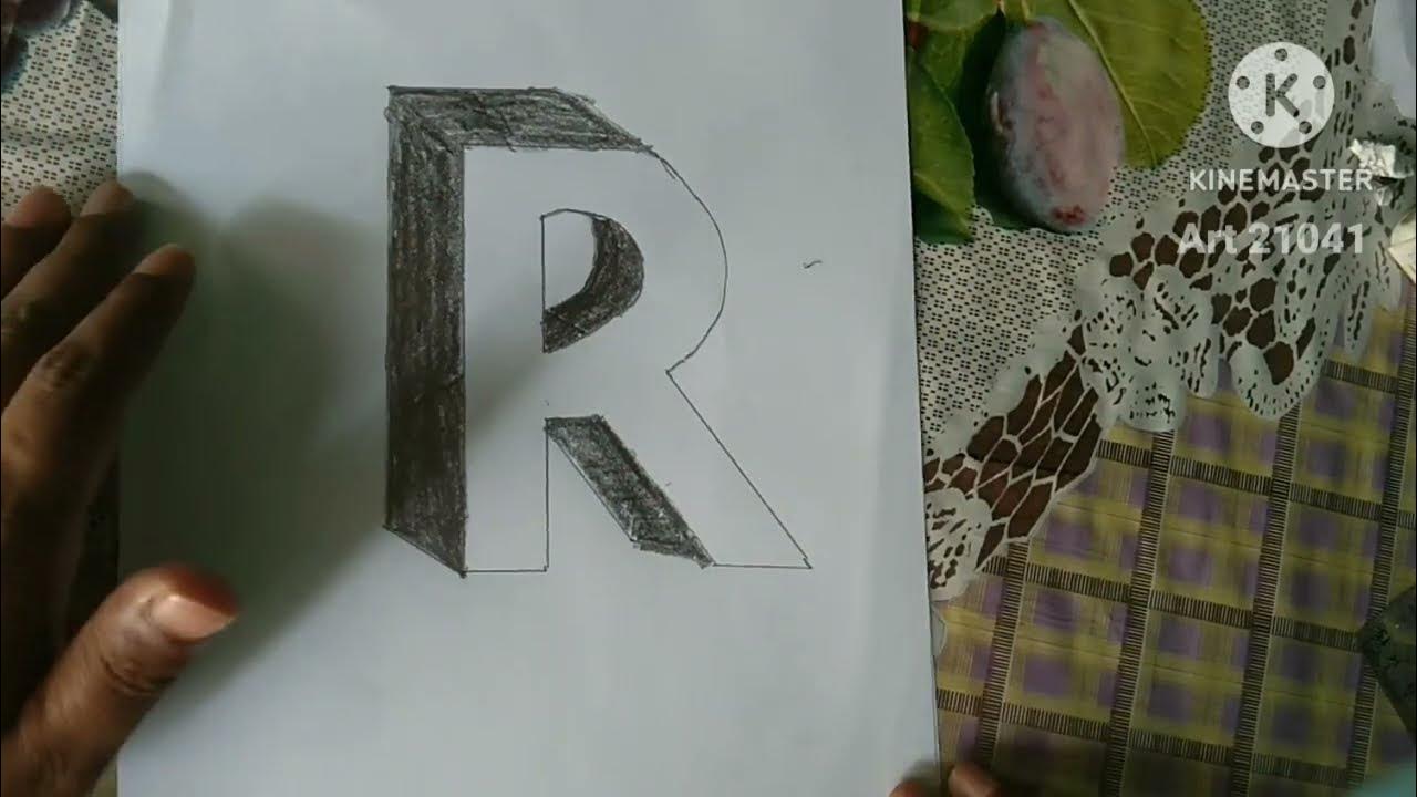 How To Draw R Letter with 3D Drawing II Easy Simple For Beginners II 3D ...