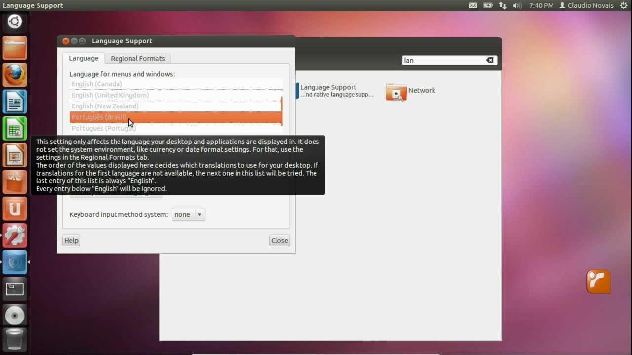 Como instalar e alterar idiomas no Ubuntu - YouTube
