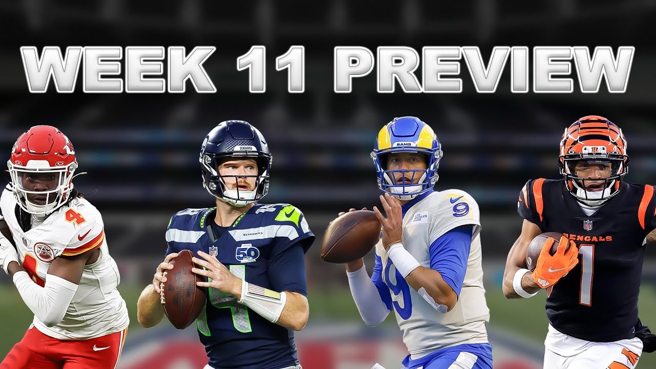 Week 11 Sunday NFL Game Previews (In-Depth Football Statistical ...