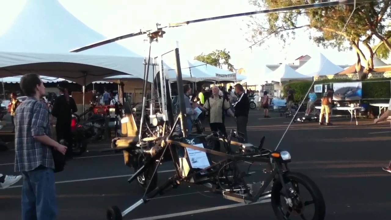 Flying motorcycle gyro copter - YouTube