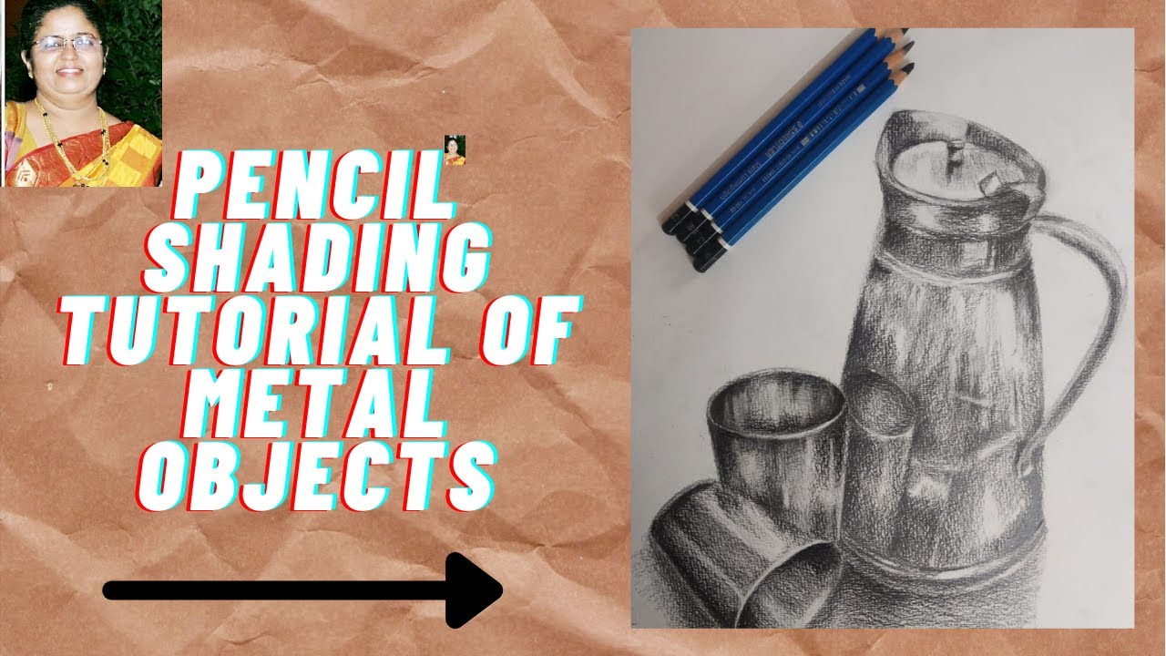 pencil shading of metal objects||how to draw and shade a steel object ...