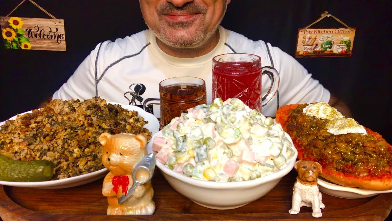 Azerbaijani Sabzi Govurma | Olivier Salad 🥗 | Golden Toast | Kvass ...
