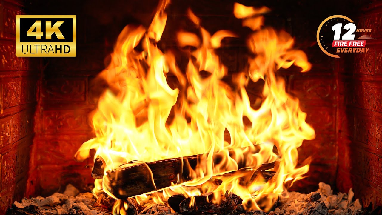 🔥 Cozy Fireplace Sounds with Glowing Burning Logs and Gentle Crackling ...