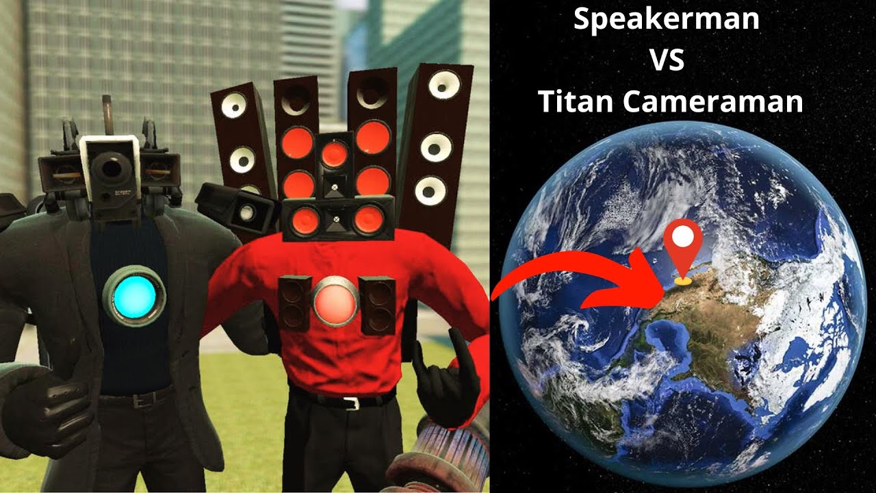 Skibidi Toilet Titan Speakerman VS Titan Cameraman Na Mapie Google ...