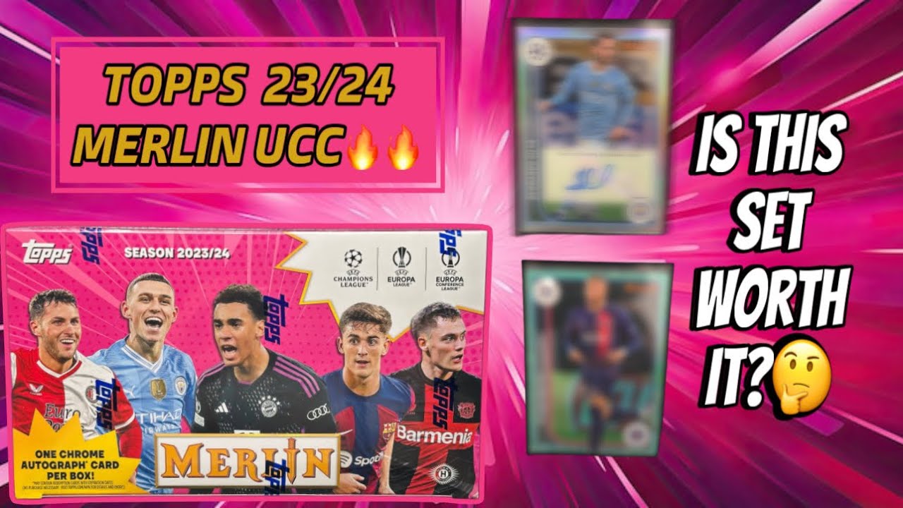 I opened the Topps 23/24 Merlin HOBBY BOX and it was.... mid? We pull a ...