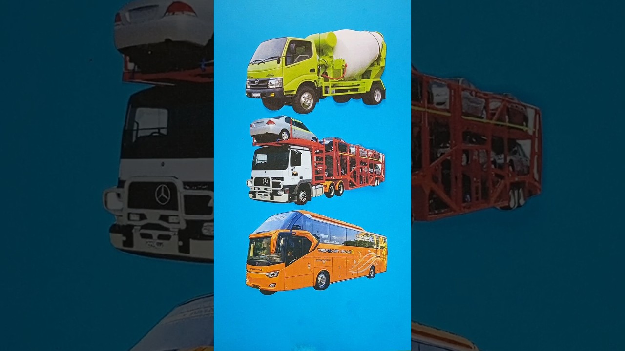 TRUCK MIXER, TRUCK TRAILER DAN BUS #shorts - Gotonews