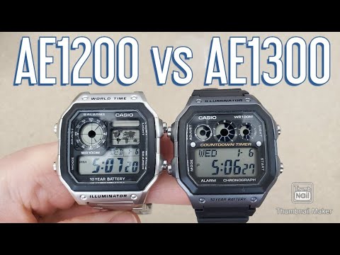 Casio Royale AE1200WHD vs Casio Referee Timer AE1300WH - YouTube