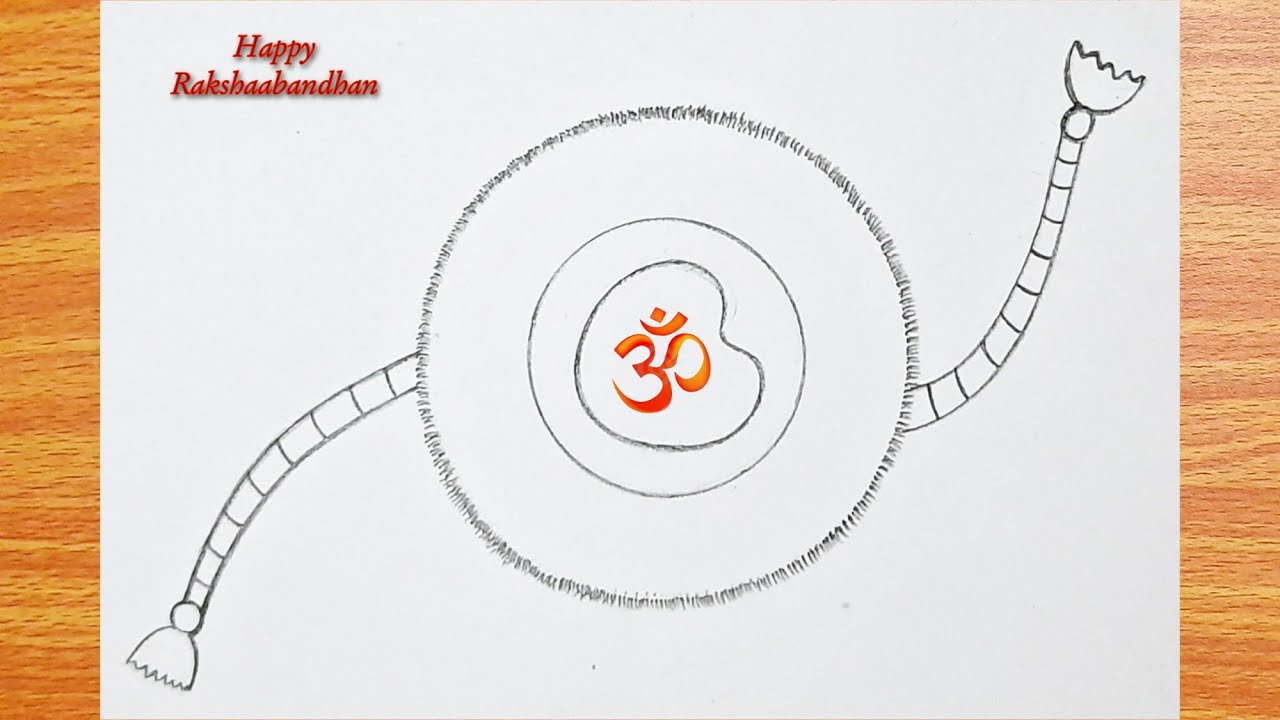 How to Draw Rakhi | Easy Drawing of Mor Pankh Rakhi for Rakshabandhan ...