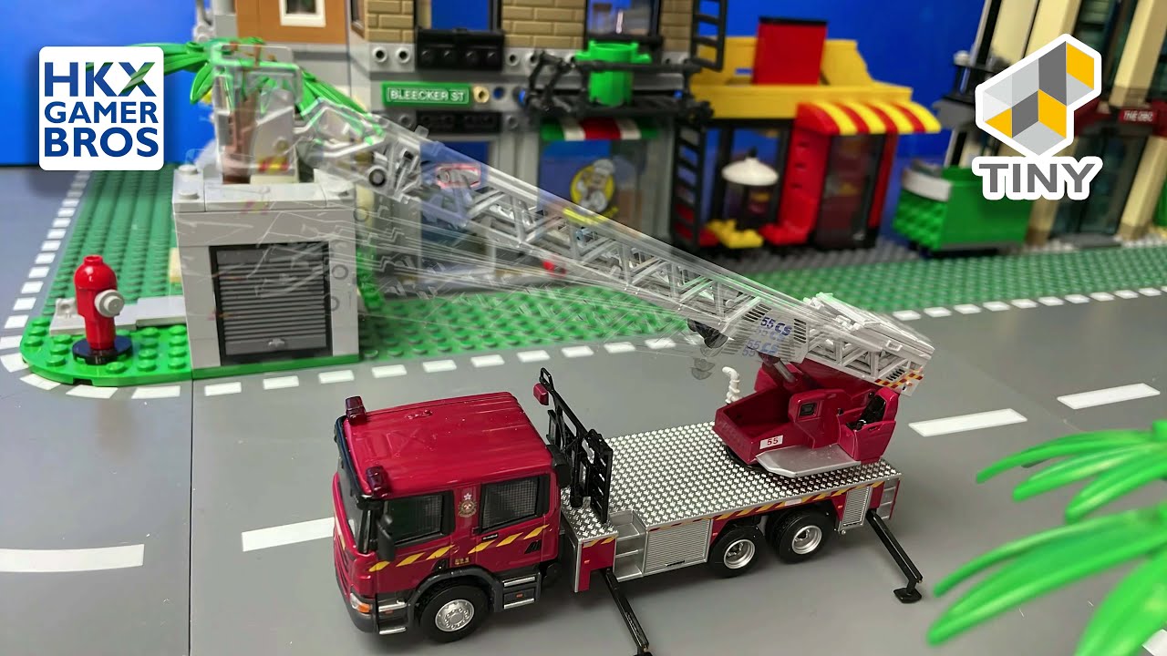 HKFSD SCANIA Turntable Ladder 55m F134 Hong Kong Fire Truck responding ...