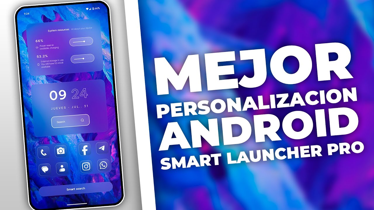 MEJOR PERSONALIZACION ANDROID - EFECTO GLASS (SMART LAUNCHER PRO) - YouTube