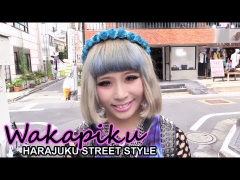 Wakapiku - Spiked Garter, Pastel Hair & Flower Crown - Japanese Street Fashion / ストリートファッション