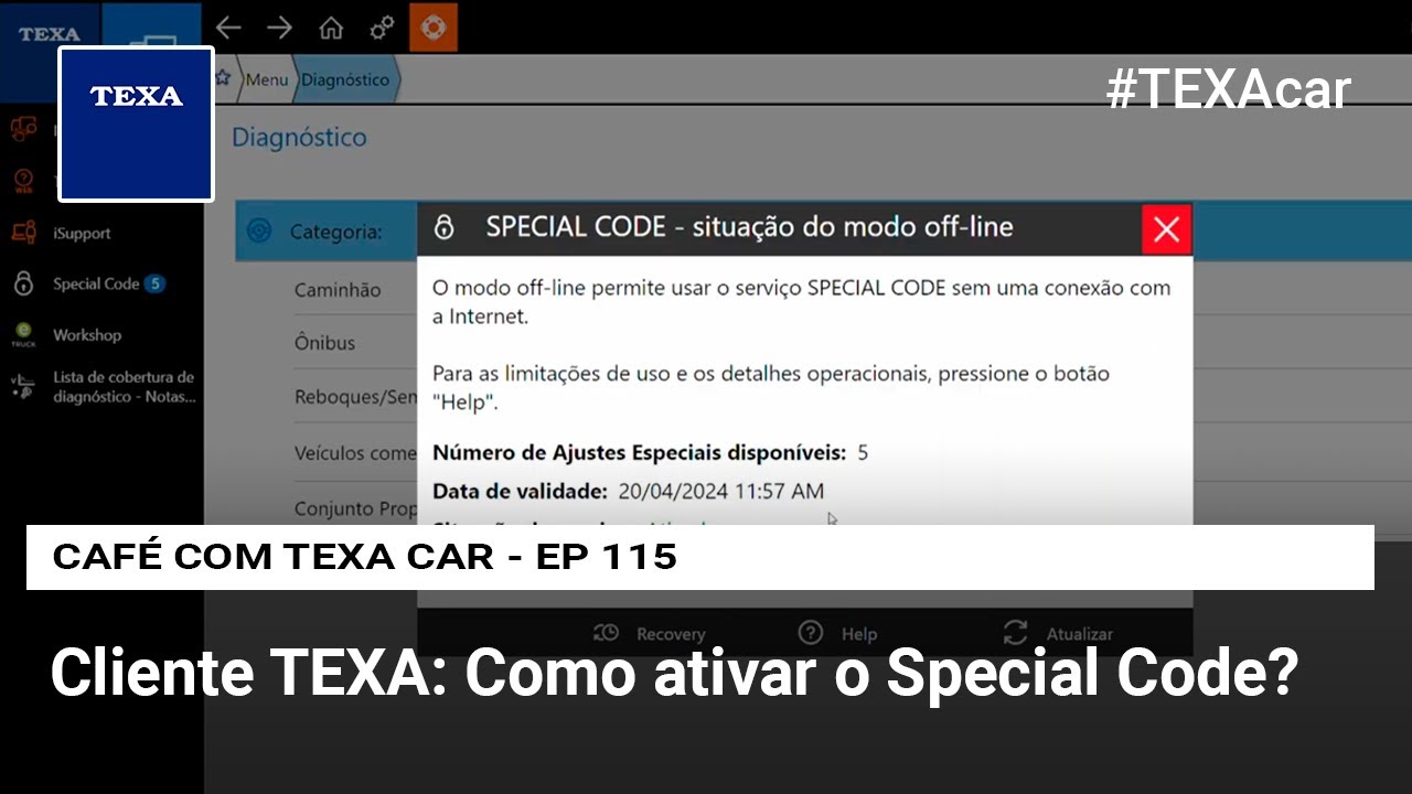 Cliente TEXA: Como ativar o Special Code? | CAFÉ COM TEXA CAR - EP 115 ...