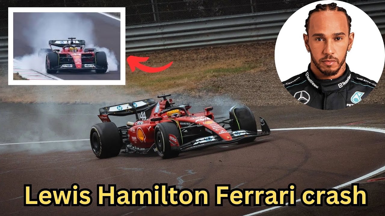 Lewis Hamilton Ferrari crash 😱 | Lewis Hamilton suffers crash during ...