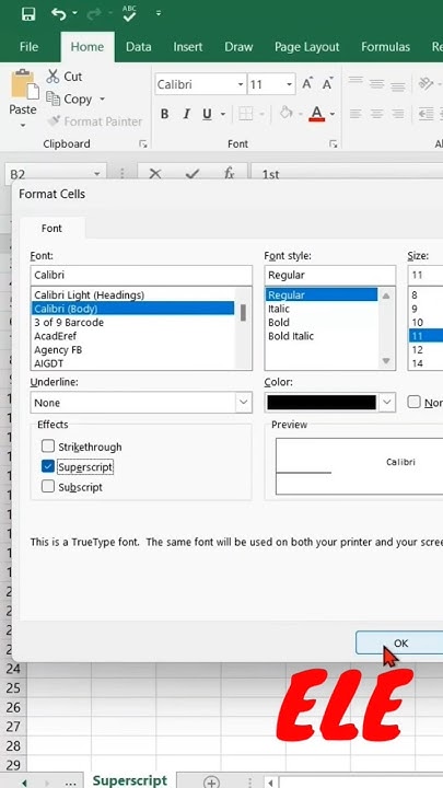 superscript in excel #excel #exceltips #exceltricks #exceltutorial #computer #excelformula - YouTube