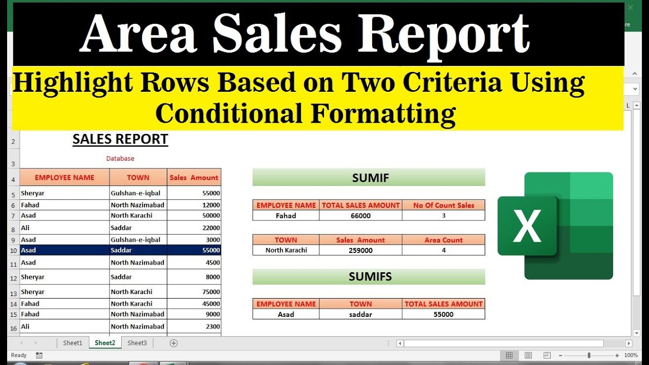 sales report format in excel - YouTube