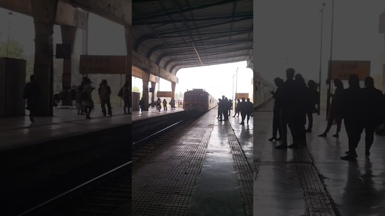 Vashi Slow Local Train Arrive Airoli Railway Station #railwaystation # ...