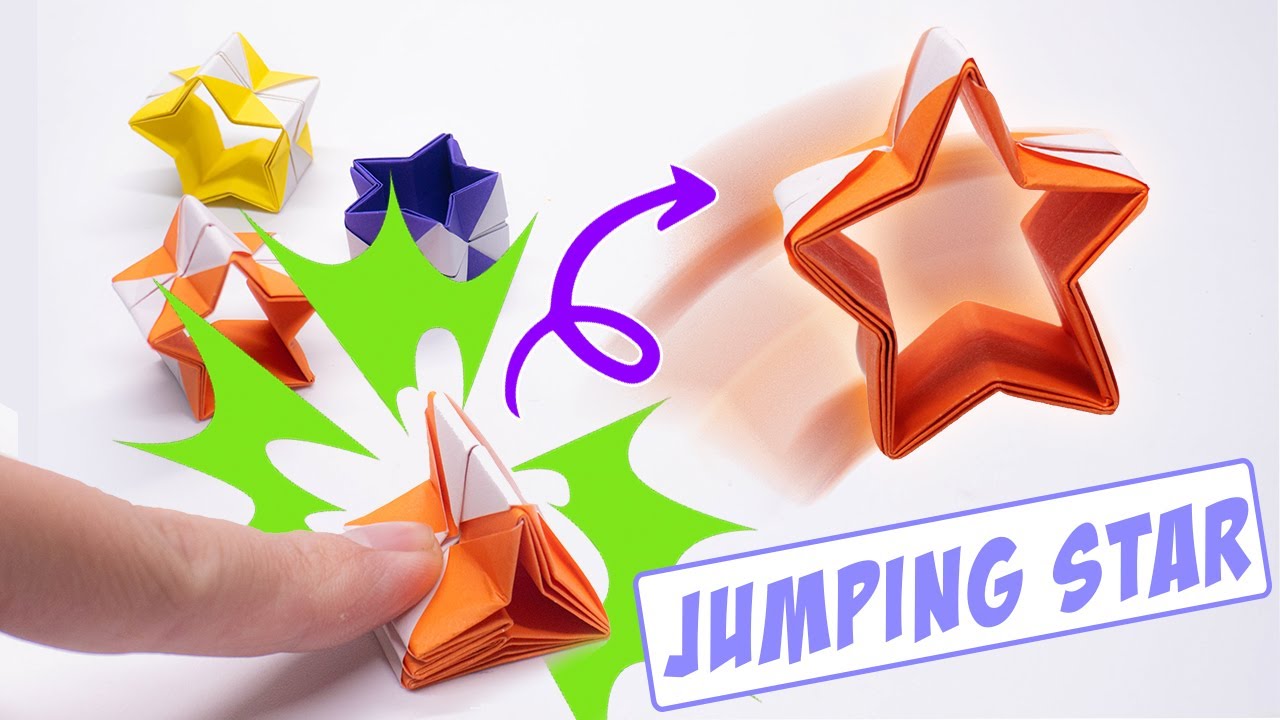 Easy origami Jumping Star || How to make paper Jumping Star pop it - YouTube