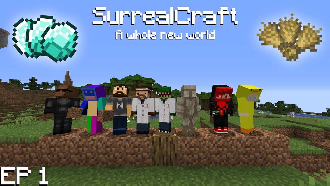 SurrealCraft Ep1: A whole NEW world w/ other YouTubers! - YouTube