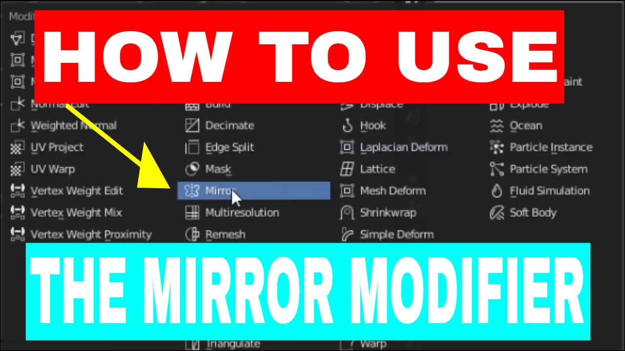 How to use the Mirror Modifier in Blender 2.8! - YouTube