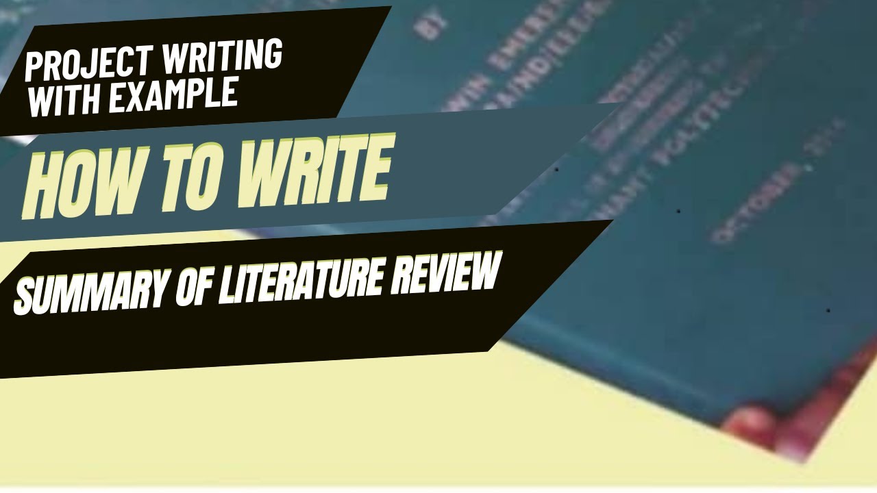 Summary of Literature Review with example # ...